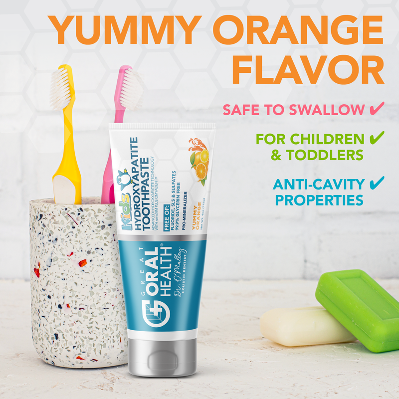 Kids Yummy Orange Flavored Nano Hydroxyapatite Fluoride Free Toothpast ...